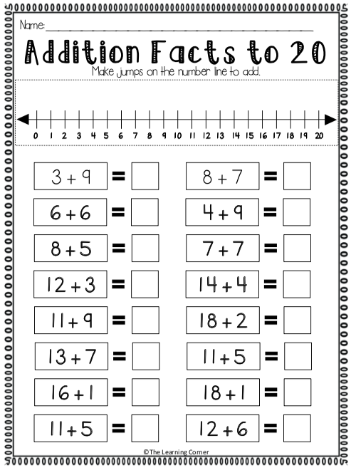 Math Addition Facts To 2020
