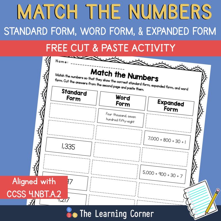 Representing Numbers: Standard Form, Word Form, and Expanded Form - The ...