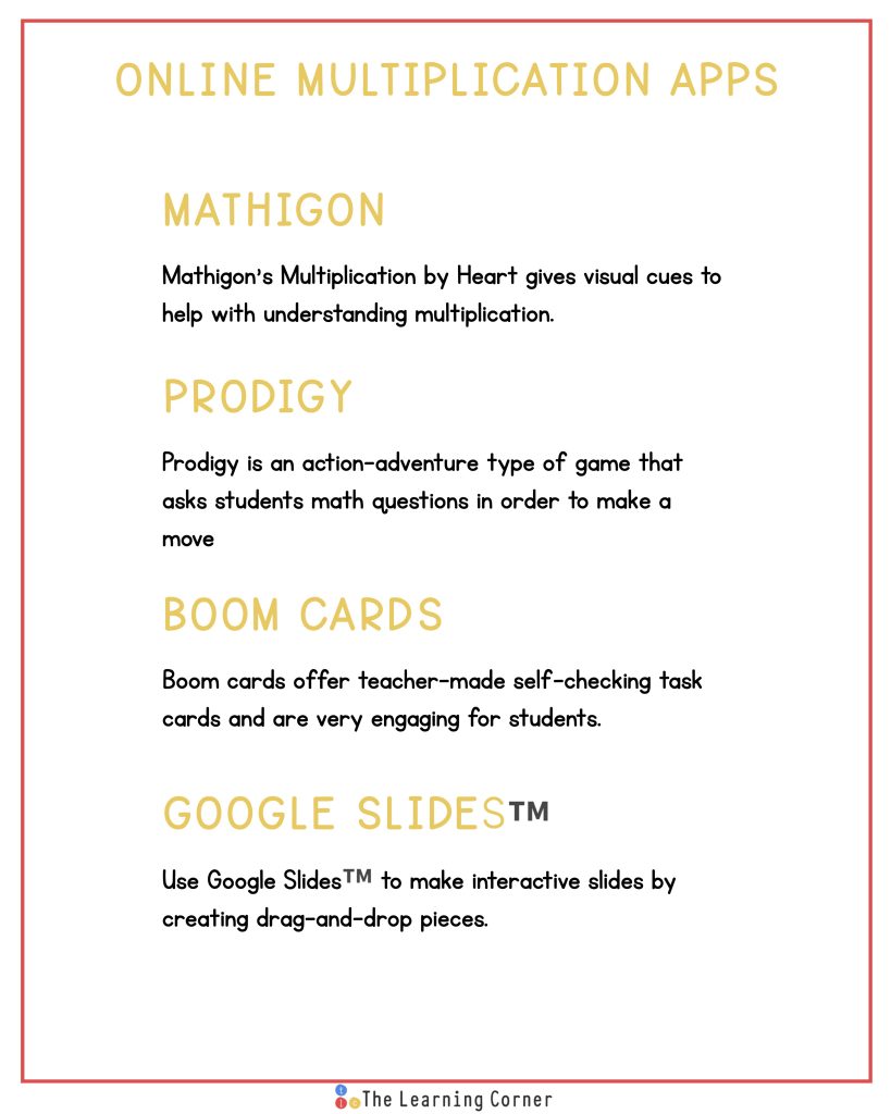 Multiplication Facts Practice Made Fun - The Learning Corner