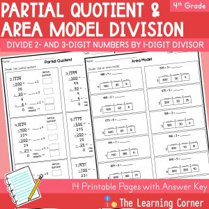 Area Model Division with and without Remainders