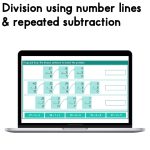 Division using number lines and repeated subtraction